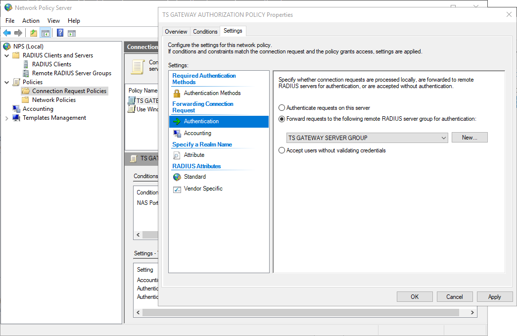 Microsoft Remote Desktop Gateway RADIUS integration