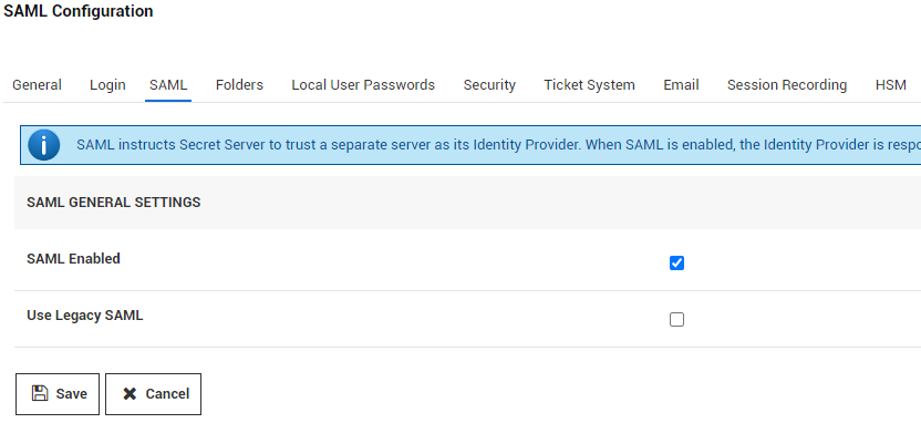 Thycotic Secret Server - SAML integration