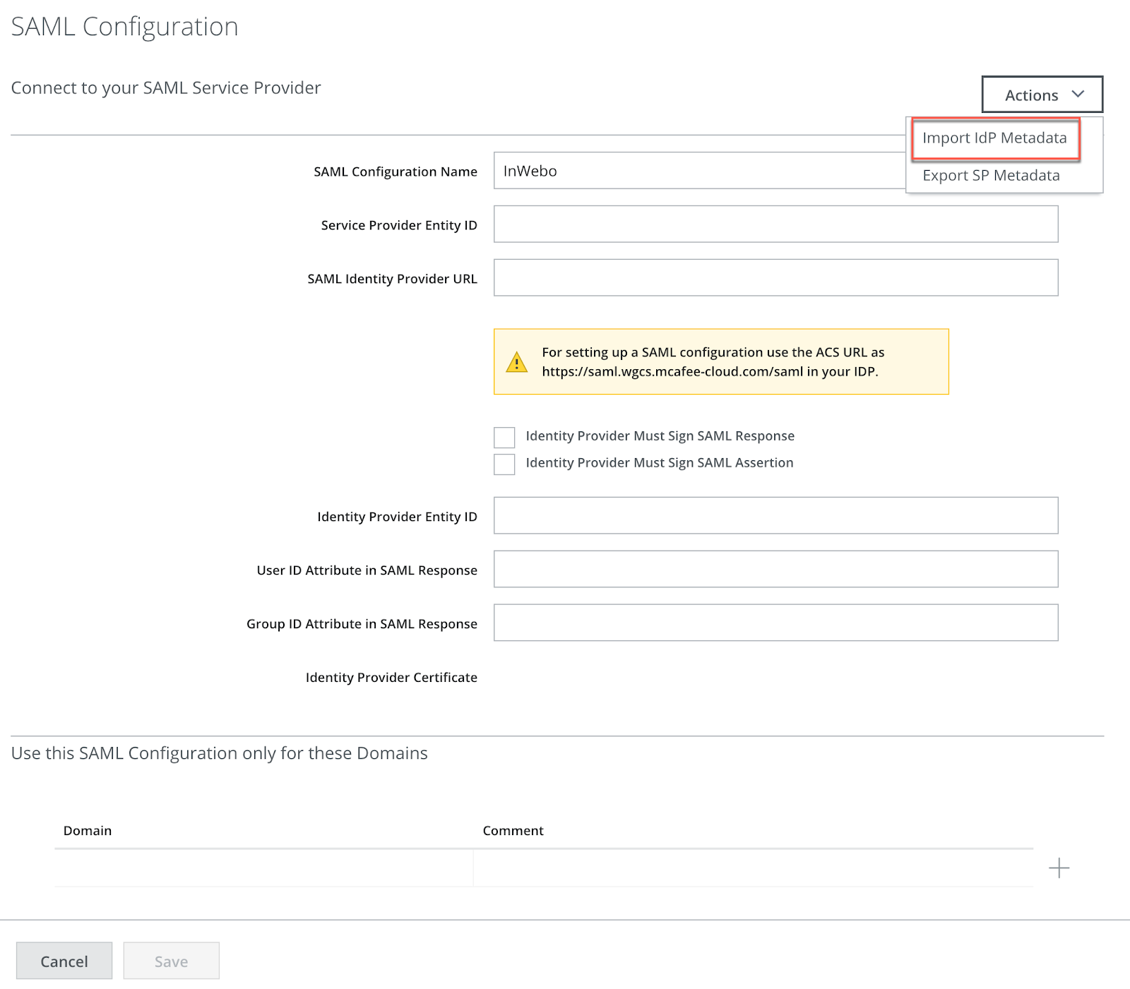 Skyhigh Security - SAML integration