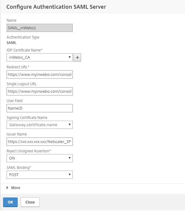 Citrix Netscaler - SAML integration